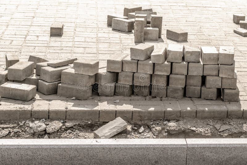 Paving Bricks Stacked on Top of One Another Stock Photo - Image of ...