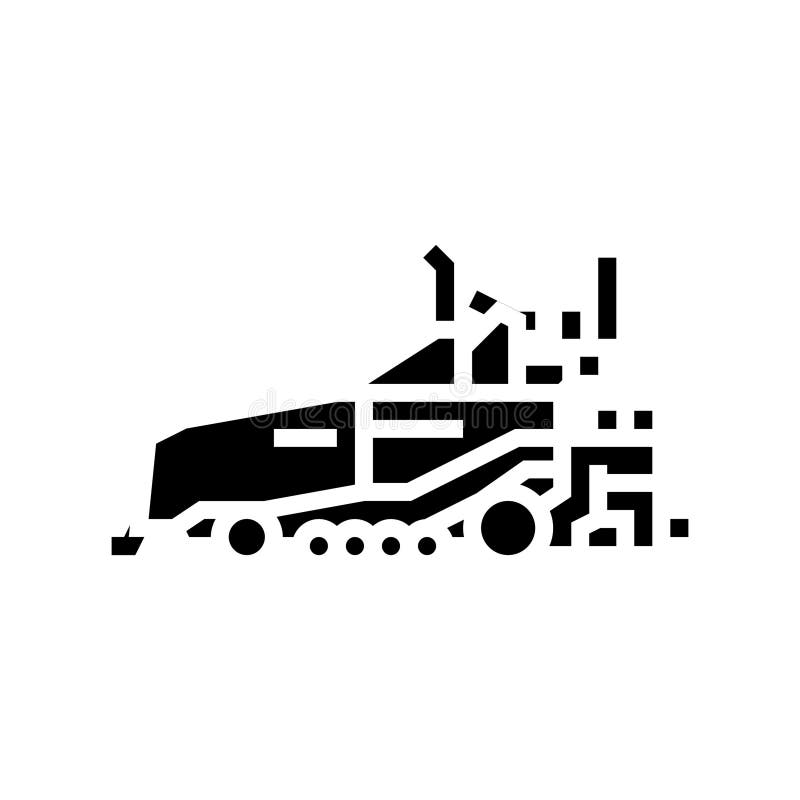 Paving Machine Civil Engineer Glyph Icon Vector Illustration Stock ...