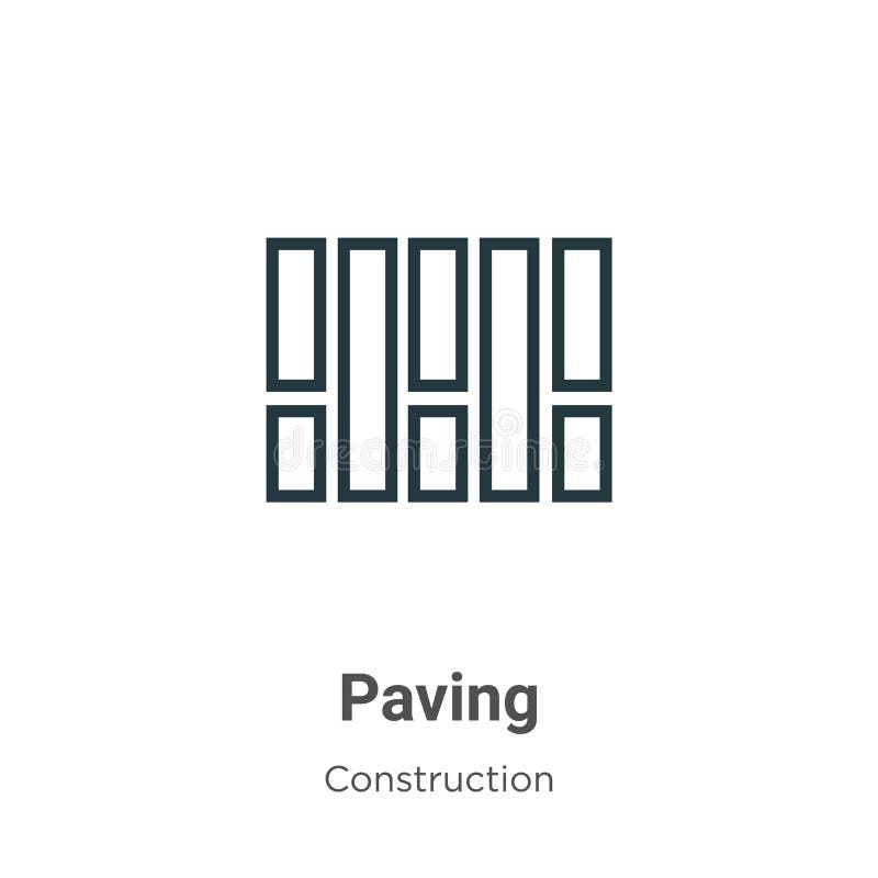 Paving Outline Vector Icon. Thin Line Black Paving Icon, Flat Vector ...