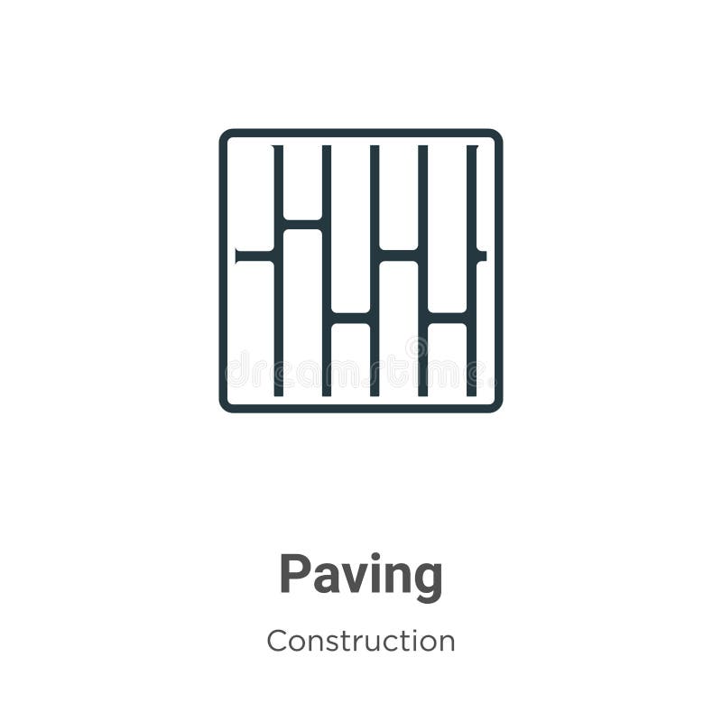 Paving Outline Vector Icon. Thin Line Black Paving Icon, Flat Vector ...