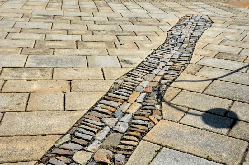 Paving of Rectangular Tiles is Divided by a Different Texture of ...