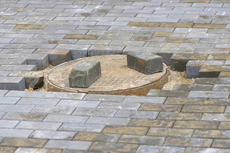 Paving slab close-up stock image. Image of ground, cobblestone - 103923067