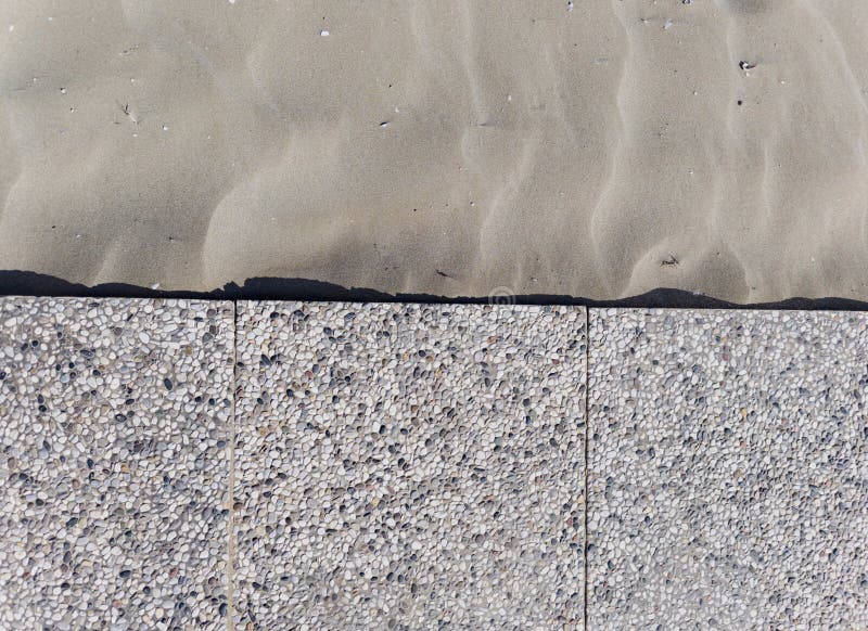 Paving Slabs and Beach Sand Stock Photo - Image of coastline, people ...