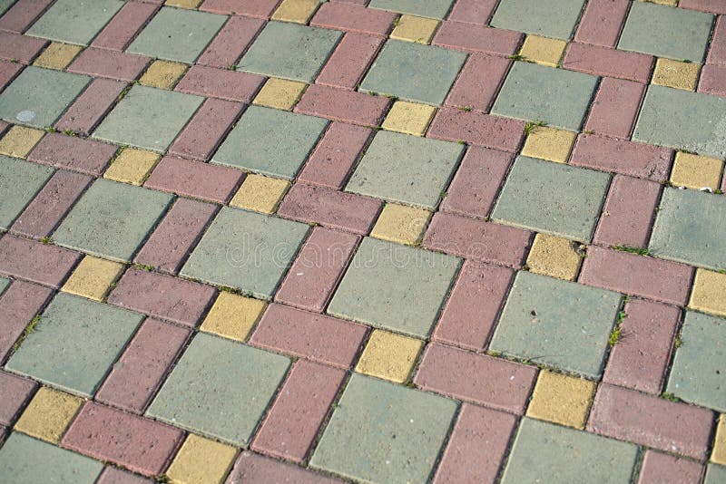 Paving Slabs of Colorful Elements Stock Photo - Image of architecture ...