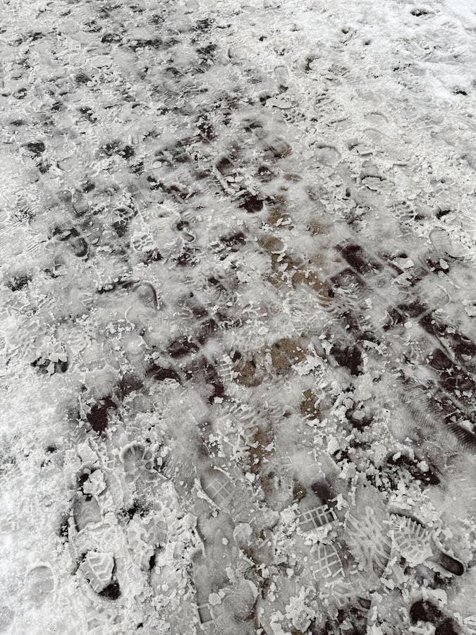 Paving Slabs Covered with Snow. Background Stock Image - Image of ...