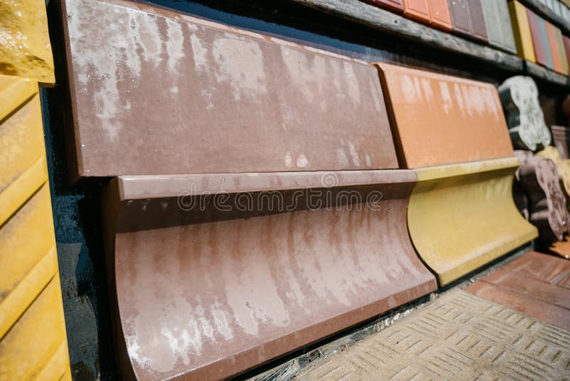 Paving Slabs of Different Colors and Shapes.Decorative Cobblestones are ...