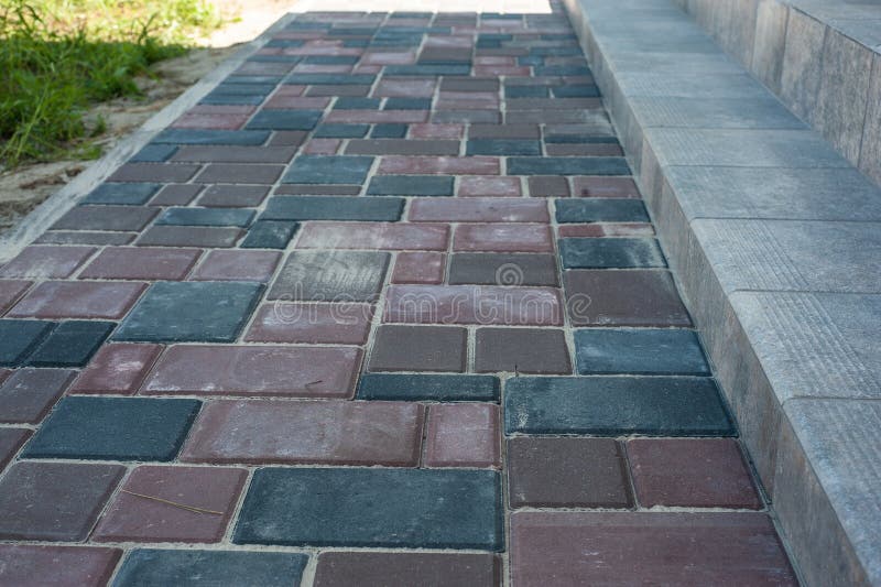 Paving Slabs of Different Colors and Shapes.Texture of Different ...