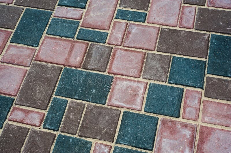 Paving Slabs of Different Colors and Shapes.Texture of Different ...