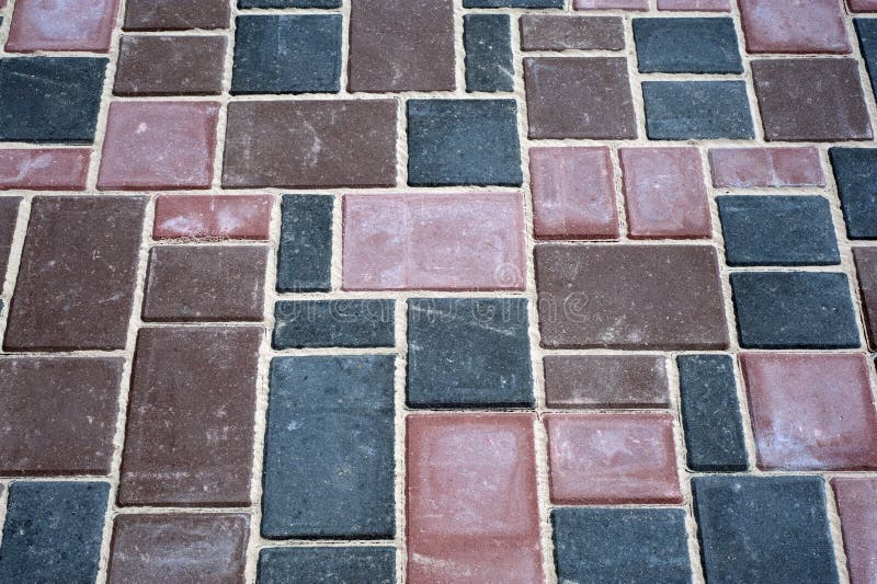 Paving Slabs of Different Colors and Shapes.Texture of Different ...