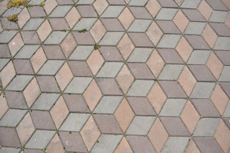 Paving Slabs with the Illusion of Three-dimensional Cubes Stock Photo ...