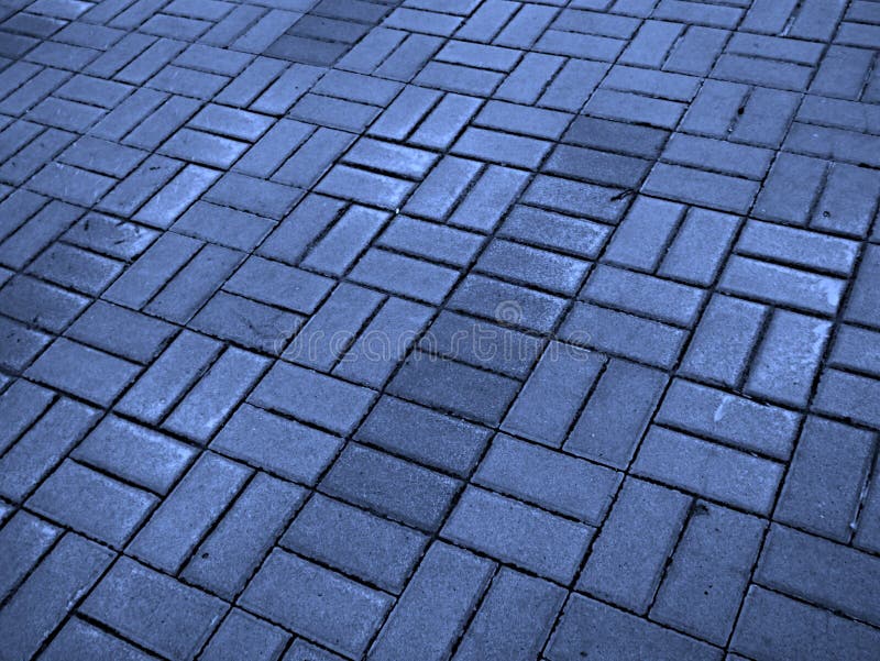 Paving Slabs in Perspective in Blue, Background Stock Photo - Image of ...