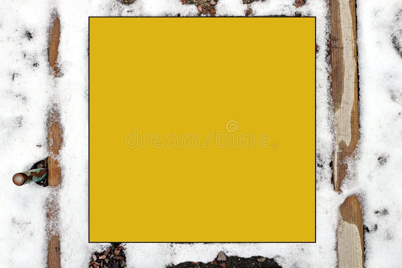 Paving Slabs and Stones Covered with the First Snow and Ice. Background ...