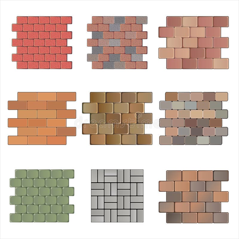 Paving Stone Pattern. Brick Paver Walkway, Rock Stones Slab and Street ...