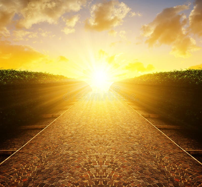 Paving stone path. stock image. Image of cobble, outdoor - 98570639