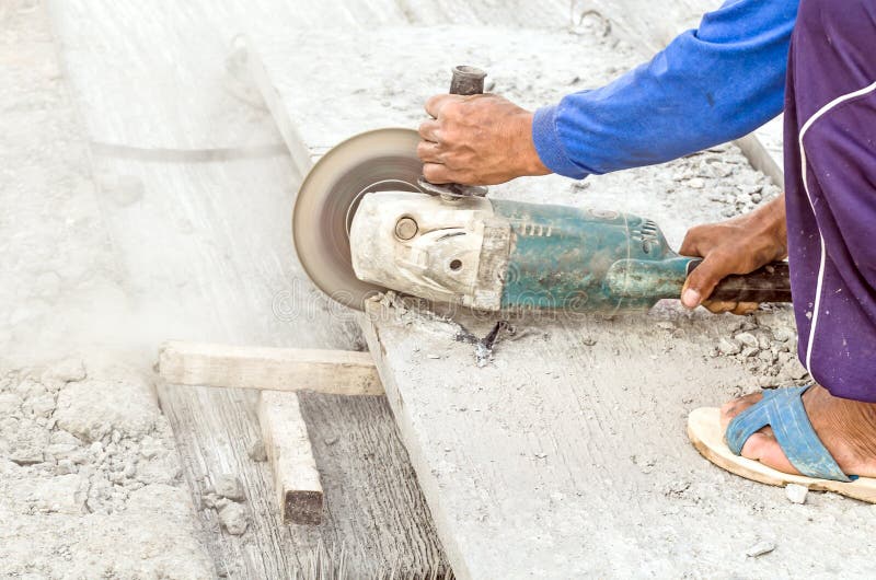 Paving Stone Saws Working with Power Tools Stock Image - Image of ...