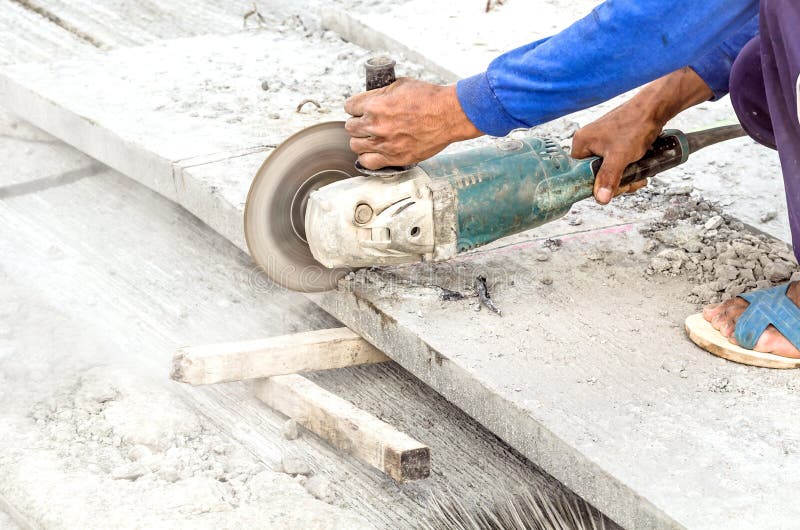 Paving Stone Saws Working with Power Tools Stock Photo - Image of ...