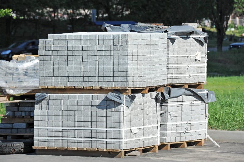 Paving stone stack stock image. Image of paved, engineering - 93512629