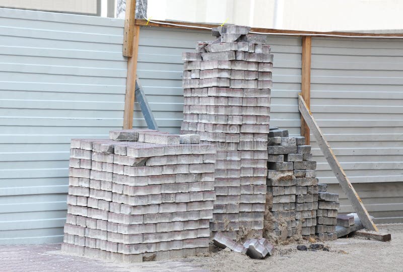 Paving stone stack stock photo. Image of sidewalk, business - 98803622