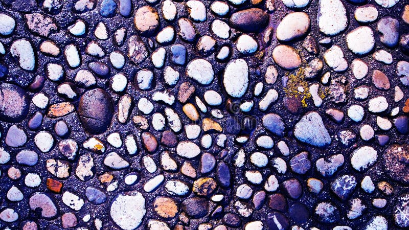 Paving Stone Texture. Stone Surface Made of Small Round Stones. Stock ...