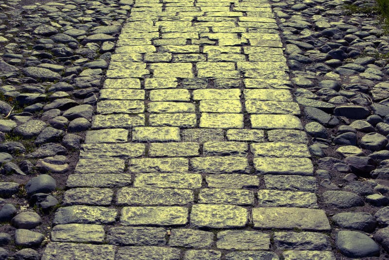 Paving stone towards light stock image. Image of avenue - 15371383