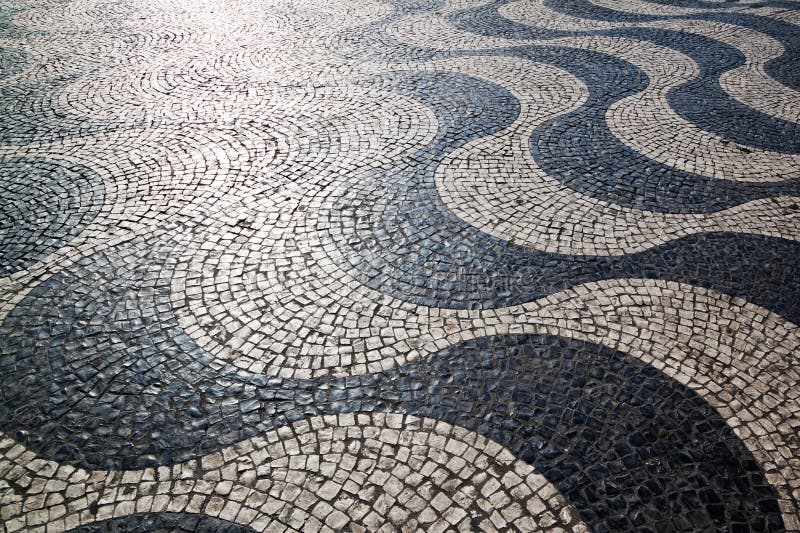 Paving Stones with Wave Pattern Stock Image - Image of wave, portugal ...