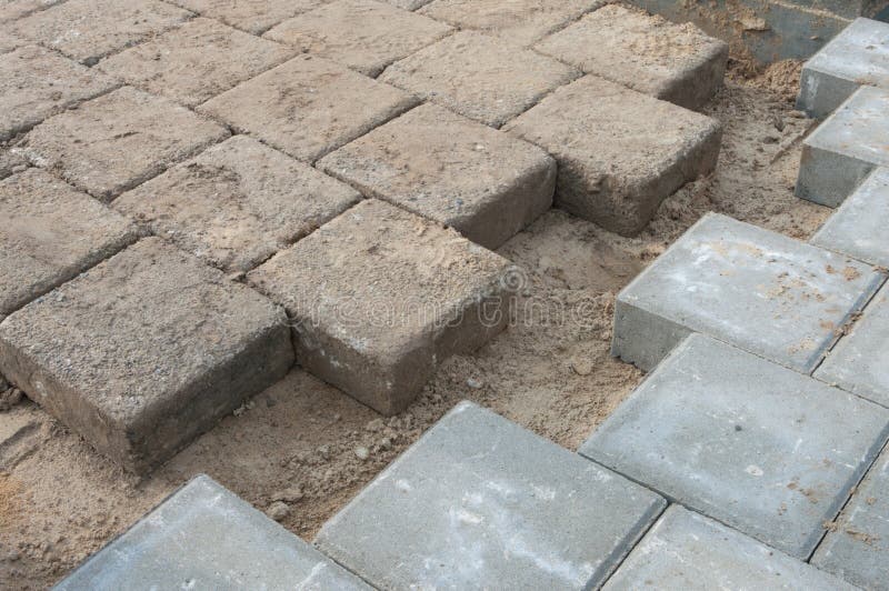 Paving a street stock photo. Image of piled, geometry - 20189206