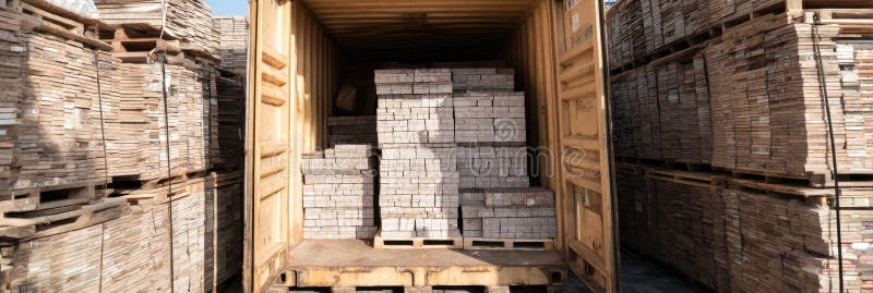 Pallet of Paving Tiles Stacked in Rows for Construction Project with an ...