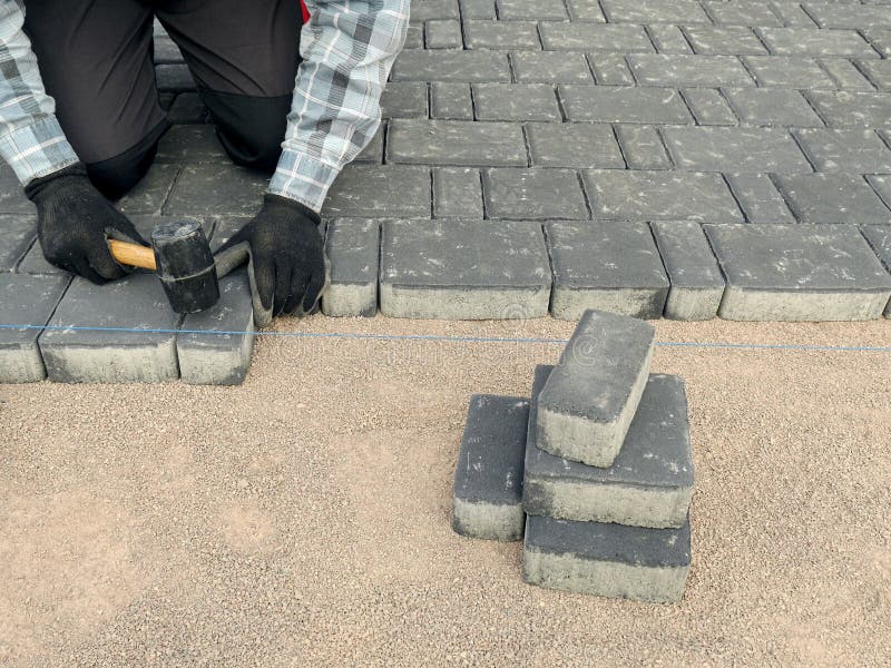 Paving work stock photo. Image of work, block, outdoor - 34771440