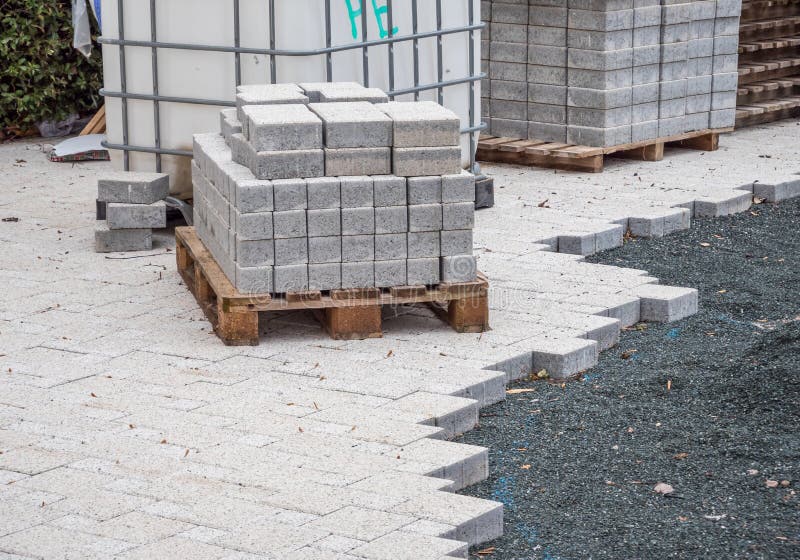 Paving Work in Road Construction Stock Photo - Image of outdoor, road ...