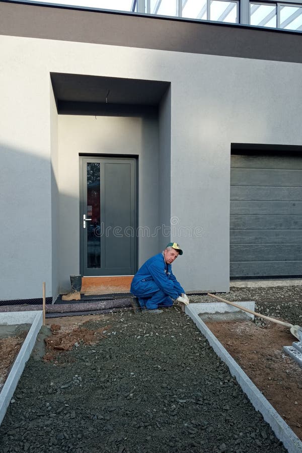 Paving Works, Preparation for Work, Paving Near the House Stock Image ...