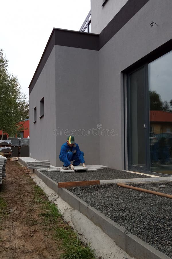 Paving Works, Preparation for Work, Paving Near the House Stock Image ...