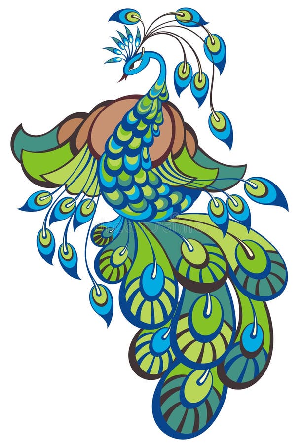 Pavo Real. Fondo Del Vector Ilustración del Vector - Ilustración de ...