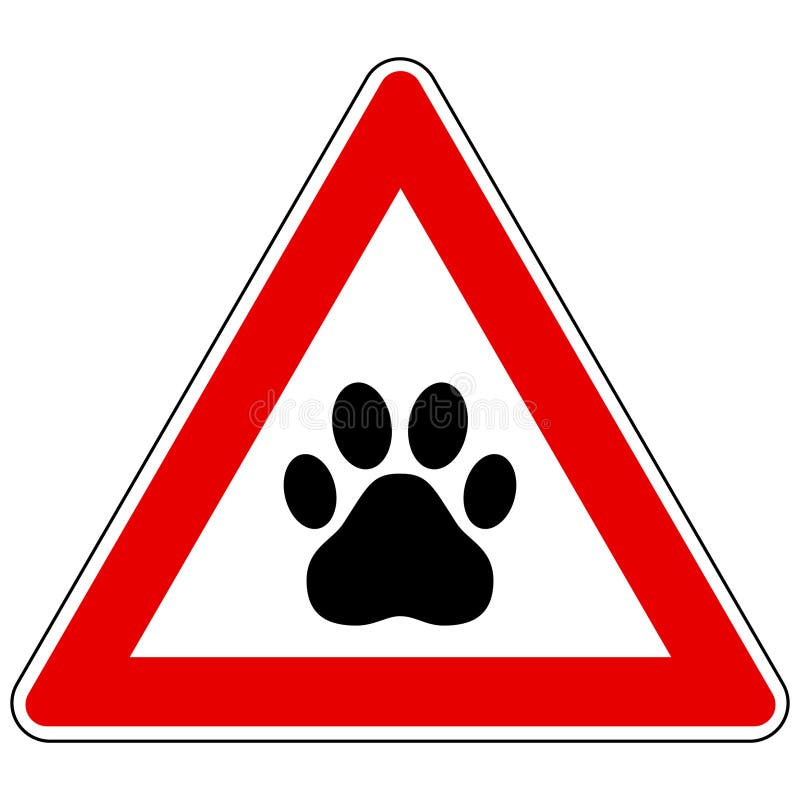 Paw and attention sign stock illustration. Illustration of shape ...
