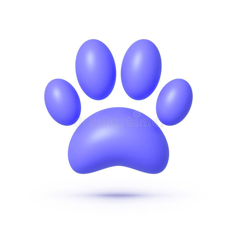 Paw 3d for Print Design. Vector 3d Banner Stock Vector - Illustration ...
