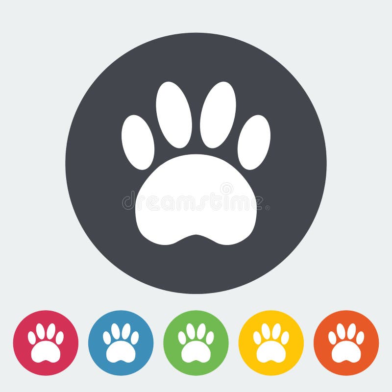 Paw flat icon stock vector. Illustration of imprint, isolated - 97577161