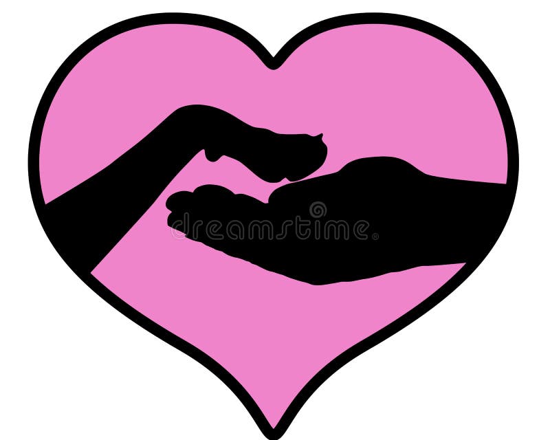 Paw in hand stock vector. Illustration of color, human - 20844197