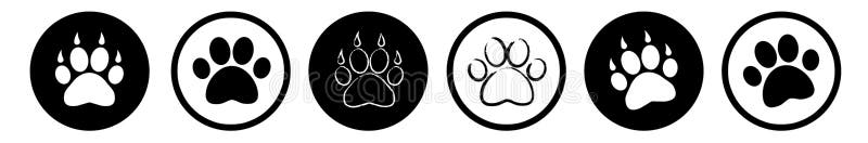 Paw Icon Collection. Animal Paws Icon Stock Vector - Illustration of ...