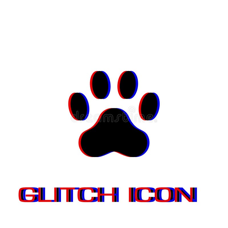 Paw icon flat stock illustration. Illustration of simplistic - 154601536