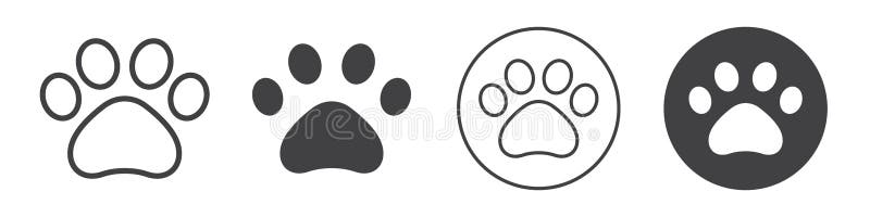 Paw Icon Simple Outline Vector Logo Stock Illustration - Illustration ...