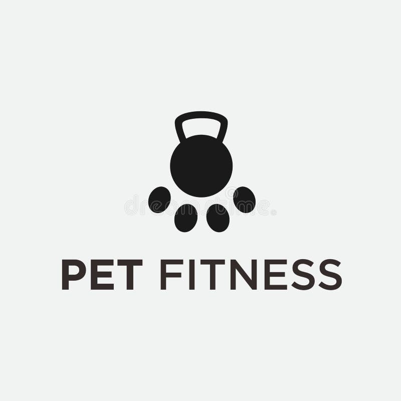 Paw Kettlebell Logo Design Vector Illustration Stock Vector ...