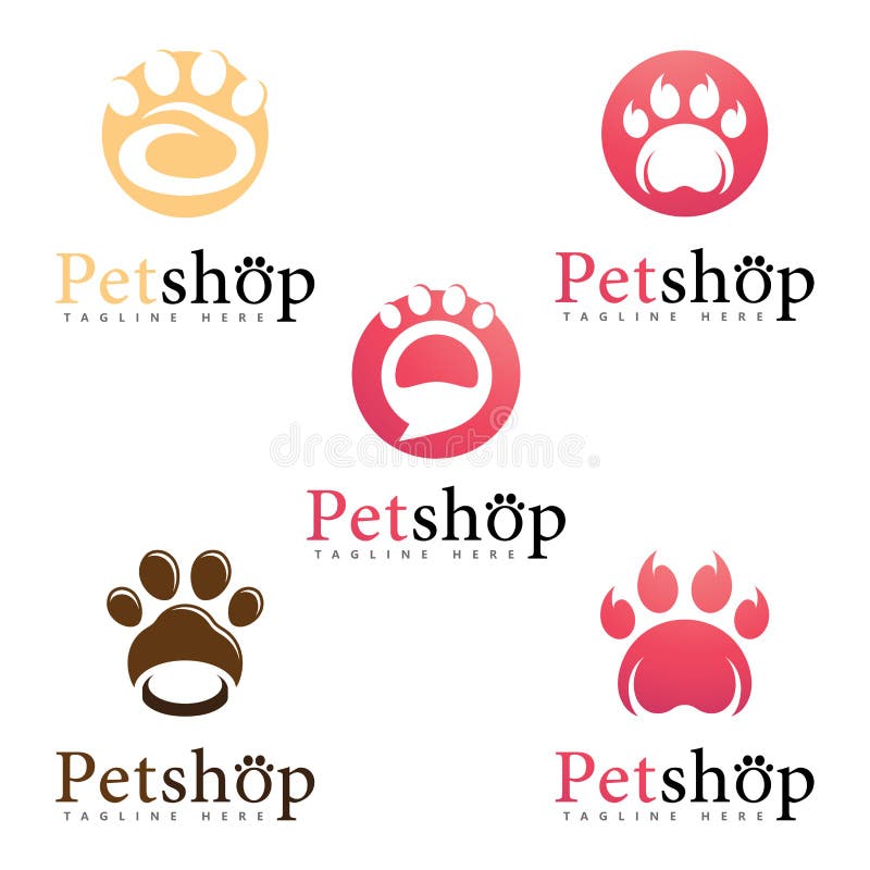 Paw Logo Design Vector Illustration,for Pet Shop Logo Stock Vector ...