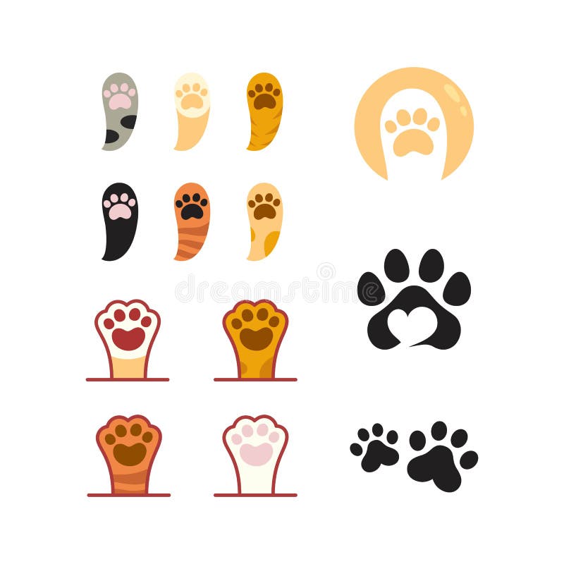 Paw Logo Design Vector Illustration Stock Vector - Illustration of walk ...