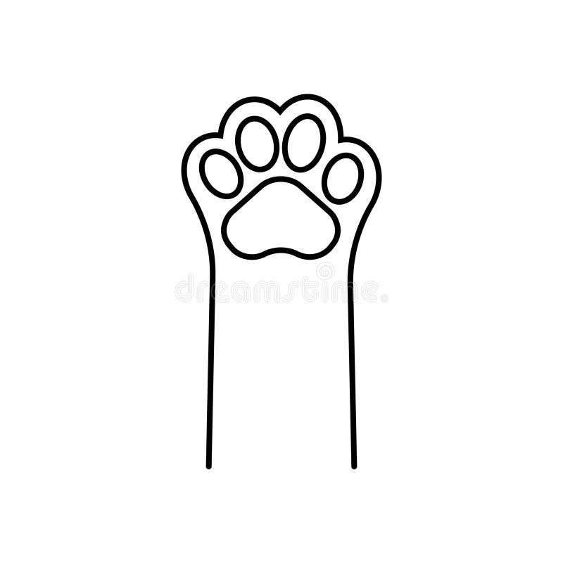 Paw Pads Icon in Linear Style. Stock Vector - Illustration of symbol ...