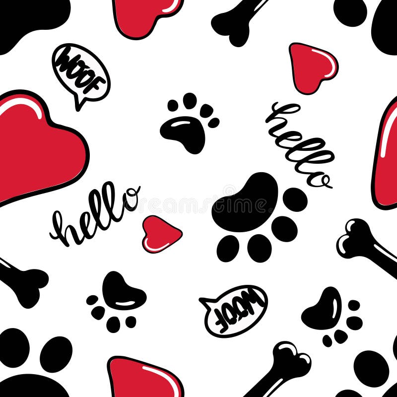 Vector Dog Feet Seamless Pattern Design Stock Illustrations – 337 ...