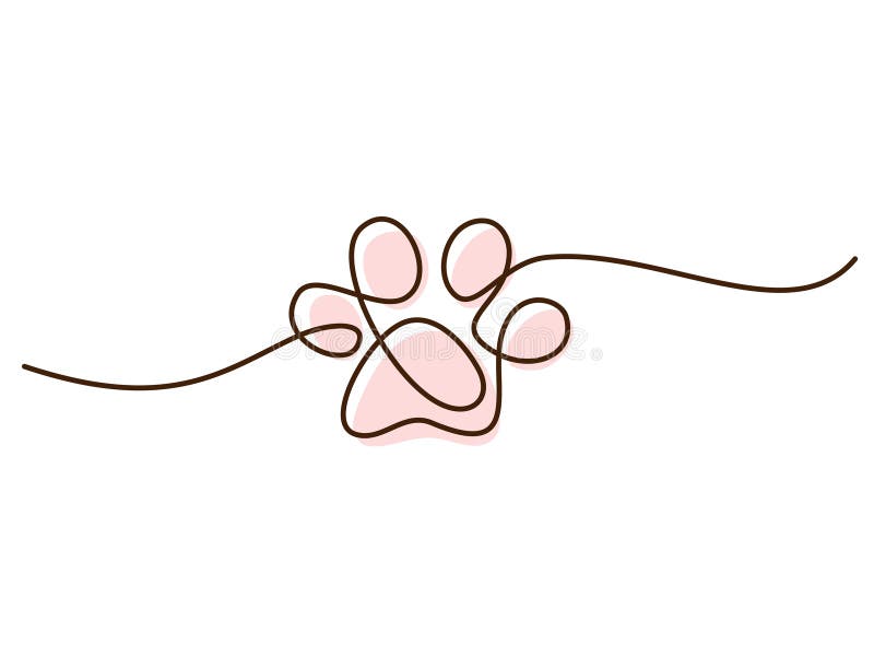 Cat Paw Line Continuous Drawing Stock Illustrations – 450 Cat Paw Line ...