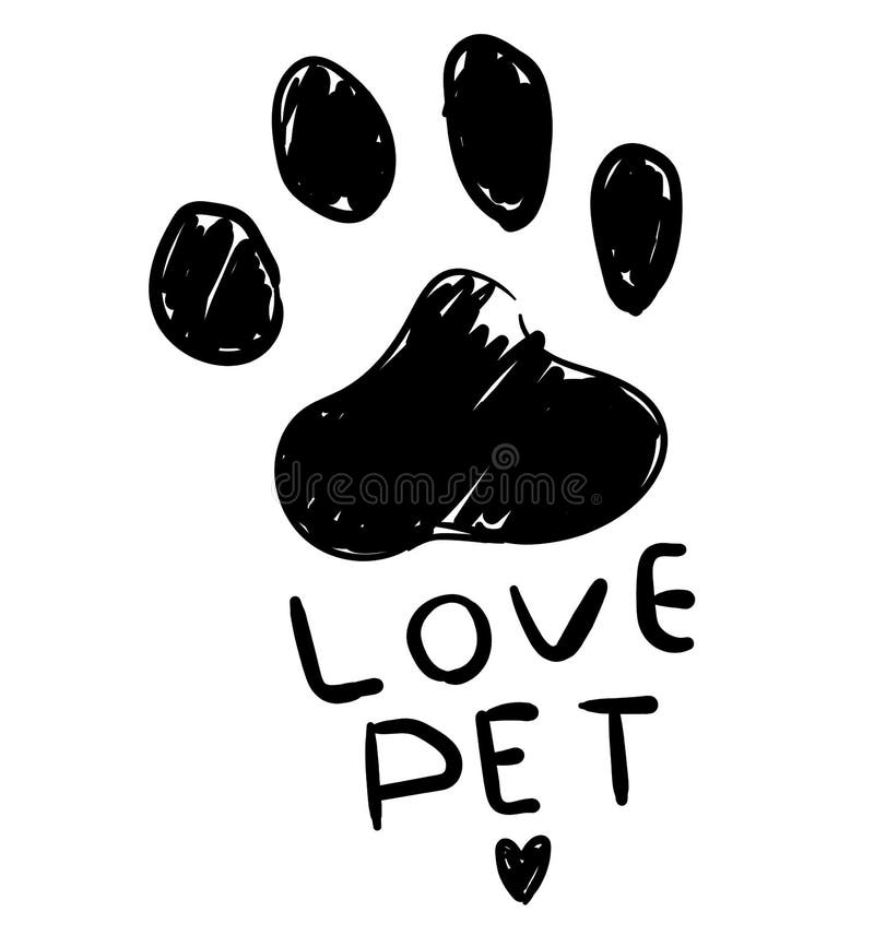 Paw Print and Heart Vector Pet Shop Logo Icon Stock Illustration ...