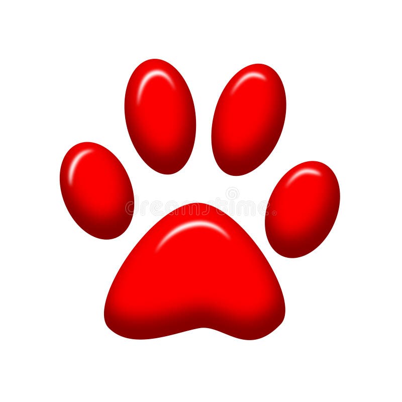 Red Dog Paw Clipart