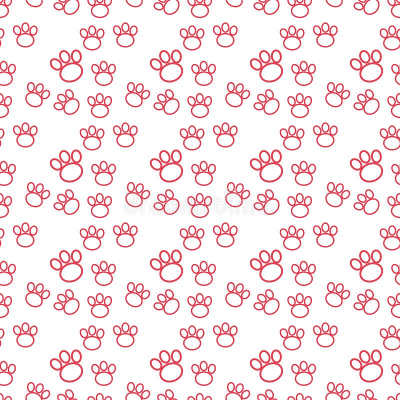 Paw Print Seamless. Traces of Cat Textile Pattern. Cat Footprint ...