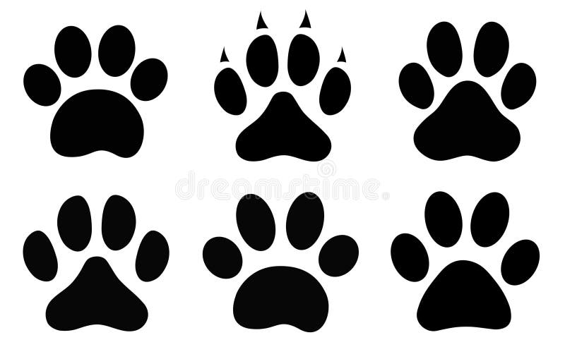 Paw Print Animals Icons Set Vector Design Elements. Stock Vector ...