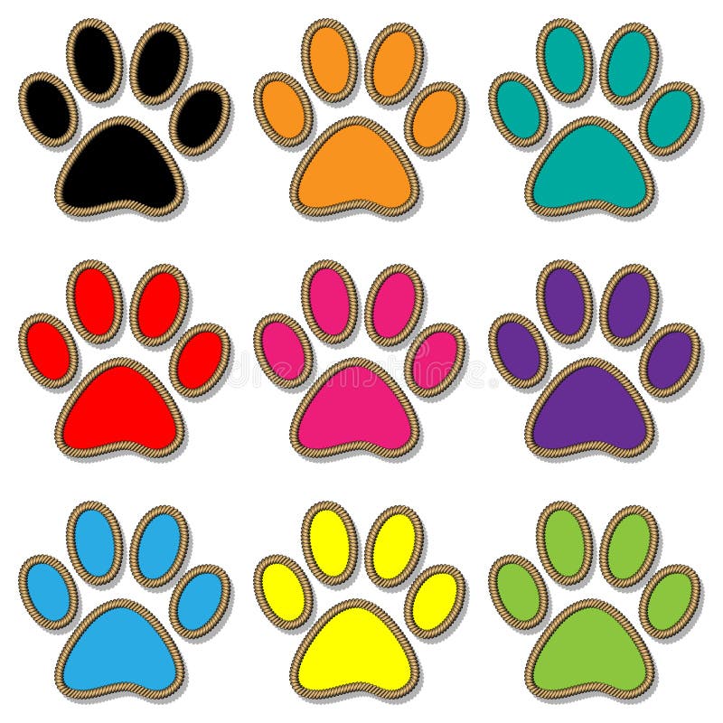 Paw Print set stock vector. Illustration of purple, baby - 50089960